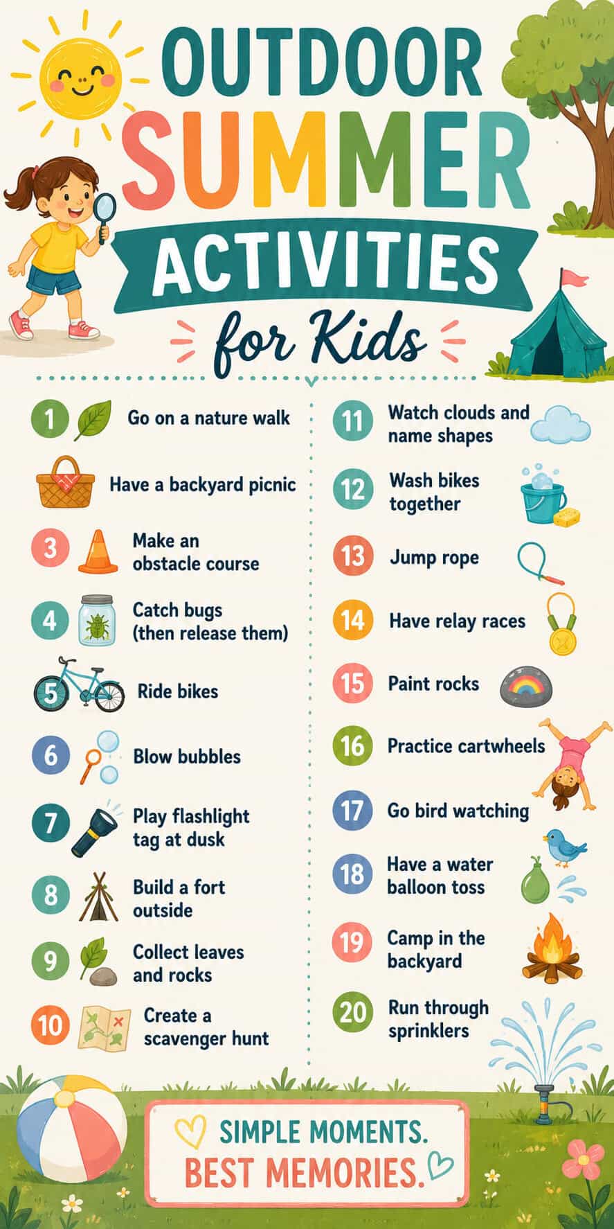 100 Free Summer Activities For Kids - Shannon Torrens